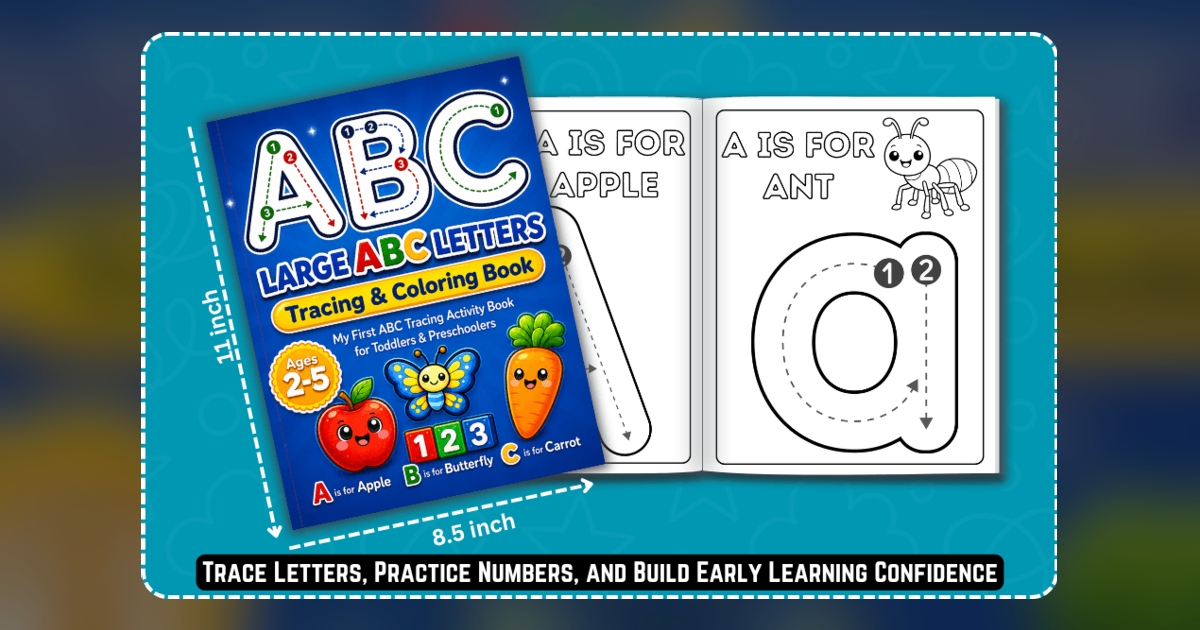 Large ABC Letters Tracing And Coloring Book — Paperback (8.5 x 11 in ...